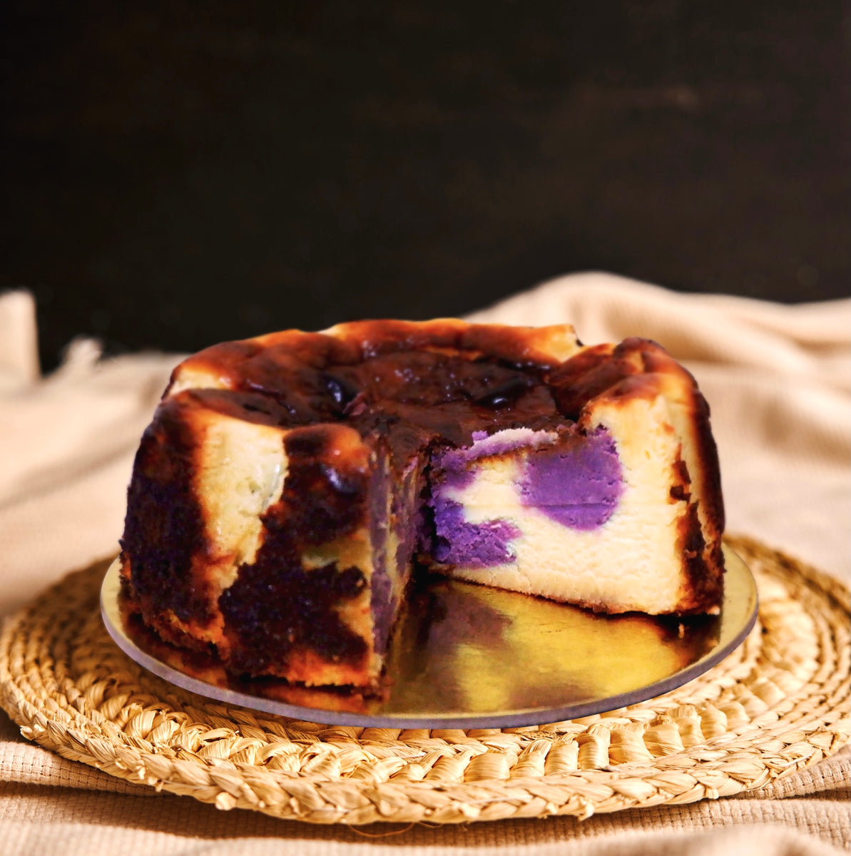 Petite Ube Burnt Cheesecake (11cm round ) – Tender Loving Cakes